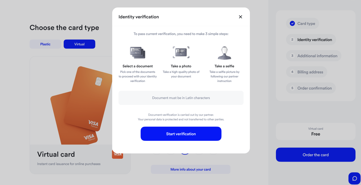 How to order a Visa Platinum Card? – Crypterium Help